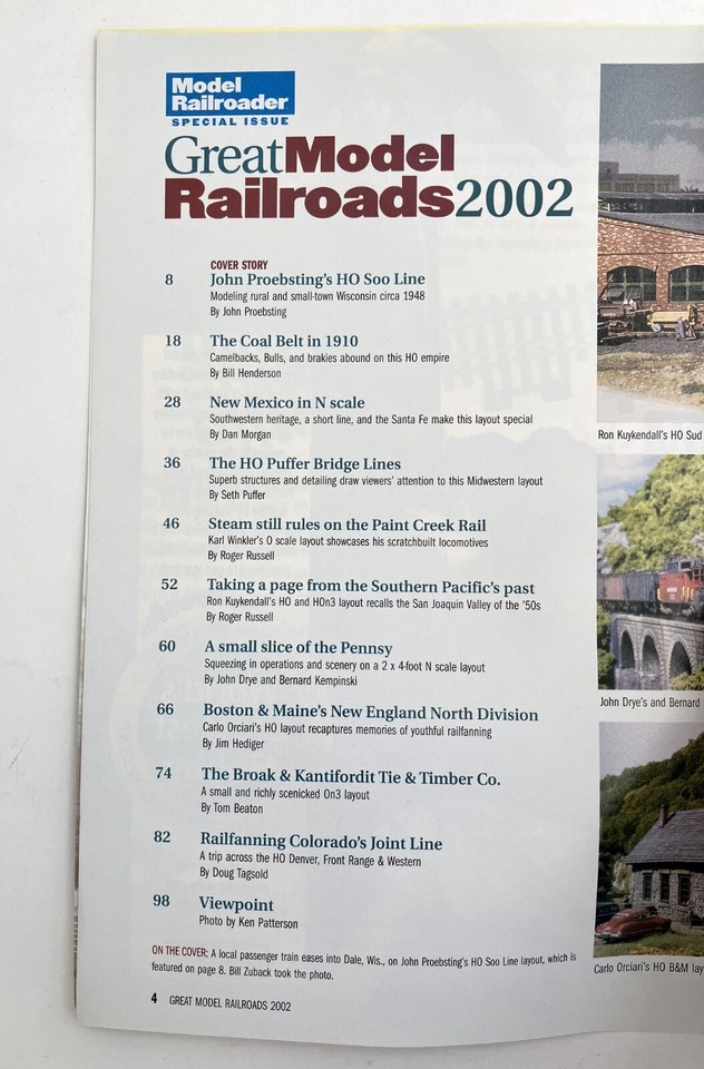 MODEL RAILROAD - "GREAT MODEL RAILROADS - 2002" - 10 GORGEOUS LAYOUTS ...