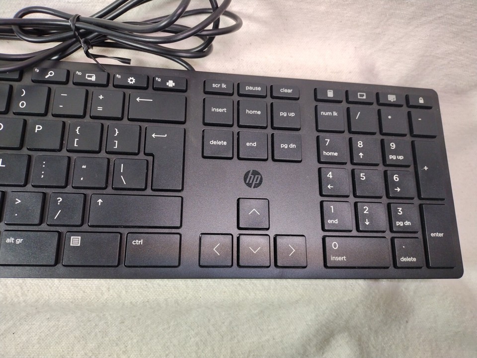 HP 320K USB Wired Keyboard L96909-L31 Black Slim 108 Keys Tested ...