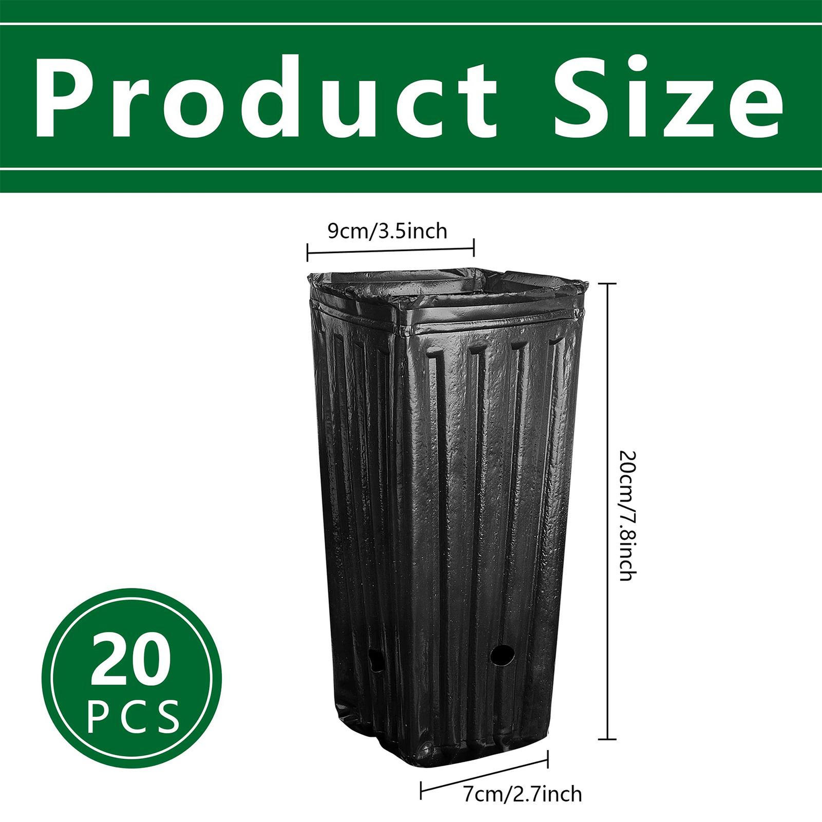 20Pcs Tall Tree Pots Plastic Deep Nursery Treepots Tall Seedling Flower ...