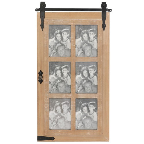 Farmhouse 5X7 Picture Frames Collage Wall Decor, Wooden Barn Door ...