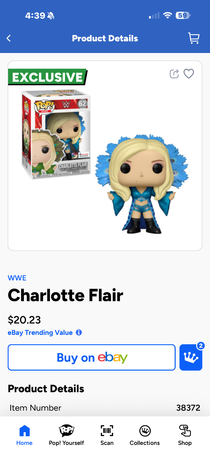 Funko Pop! WWE Charlotte Flair #62 – WWE Shop Exclusive – Blue Robe ...