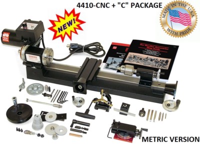 SHERLINE 4410C-CNC READY LATHE (METRIC) + "C" PACKAGE Upgrade 2.5" 4 ...