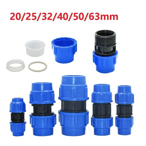 PE Water Tube Quick Connector Pipe Valve Joint Farm 20/25/32/40/50/63mm ...