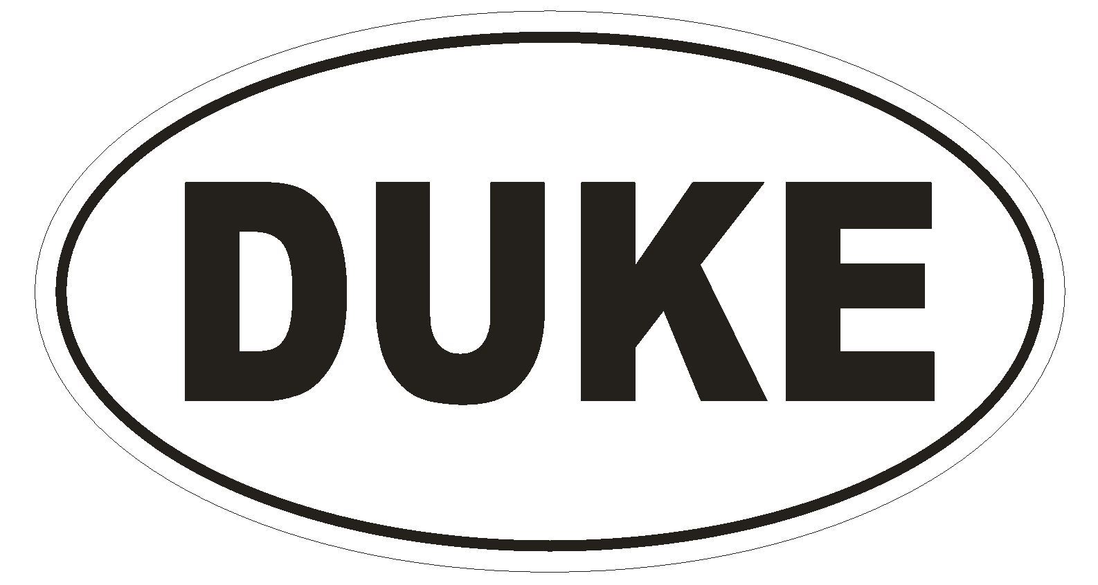 DUKE Oval Bumper Sticker or Helmet Sticker D1825 Euro Oval University ...