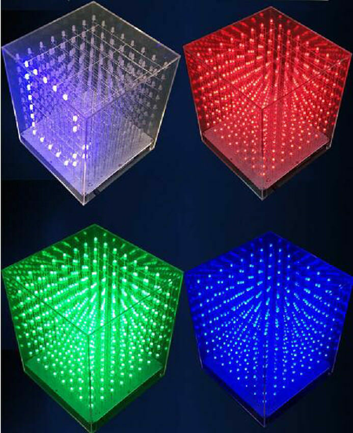 NEW RGB888 full color light cube 8x8x8 3D RGB LED Cube DIY Kit Full ...