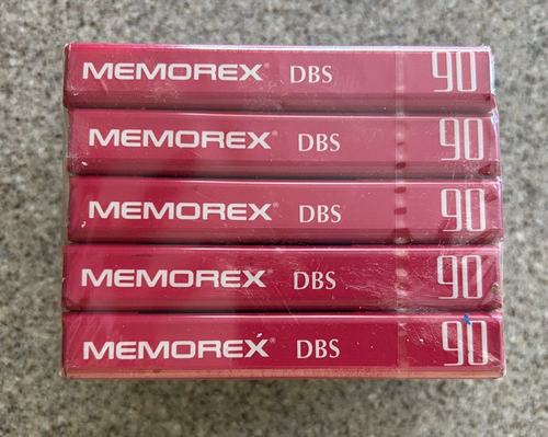 New 5 Pack Memorex DBS Blank Audio Cassette Tapes 90 Minutes Per Tape ...