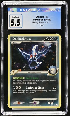 2009 Pokemon CGC 5.5 EX+ Darkrai G Rising Rivals Holo 3/111 Graded PSA ...