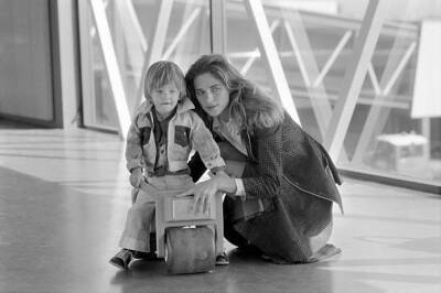 Charlotte Rampling with her son Barnaby at Heathrow Airport today - Old ...