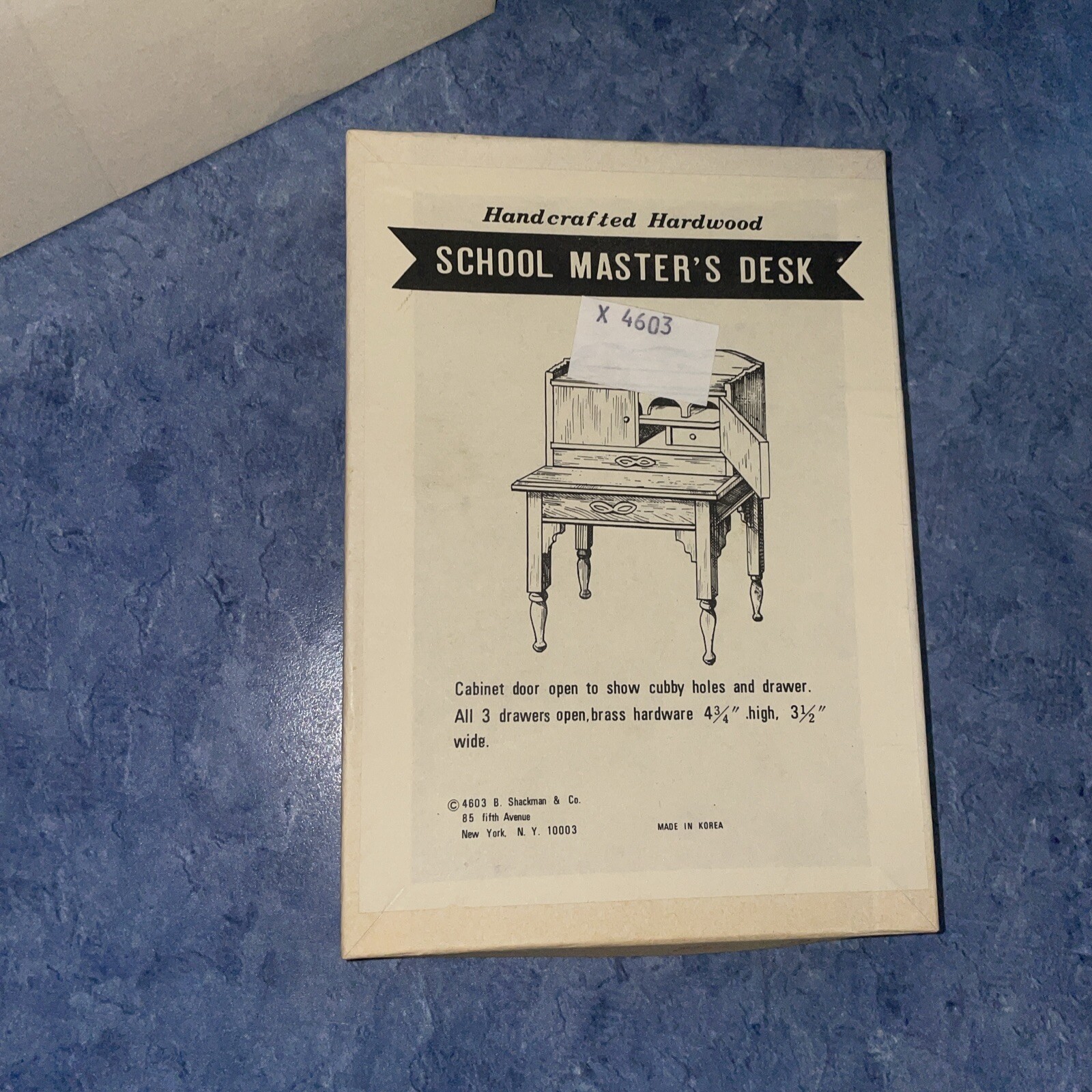 Miniature dollhouse Schoolmasters Wood Desk 1:12 scale Vintage School ...