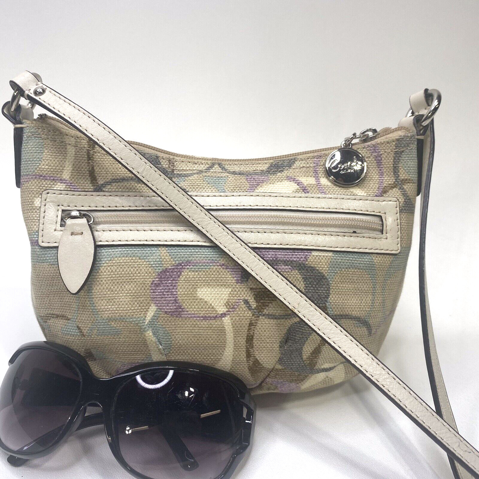 COACH Soho Ivory/Purple/Blue Signature Canvas Pleated… - Gem