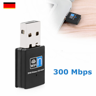 Mini WiFi Wireless Adapter WLAN 300 Mbit 802.11b/g/n USB Stick Dongle ...