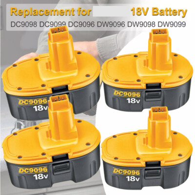 4Pack 18V 18 Volt for Dewalt XRP Battery DC9096-2 DC9098 DC9099 DC9096 ...