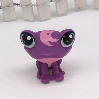 Littlest Pet Shop LPS #338 Mini Frog Landon Lilypad Purple Pink Hair | eBay