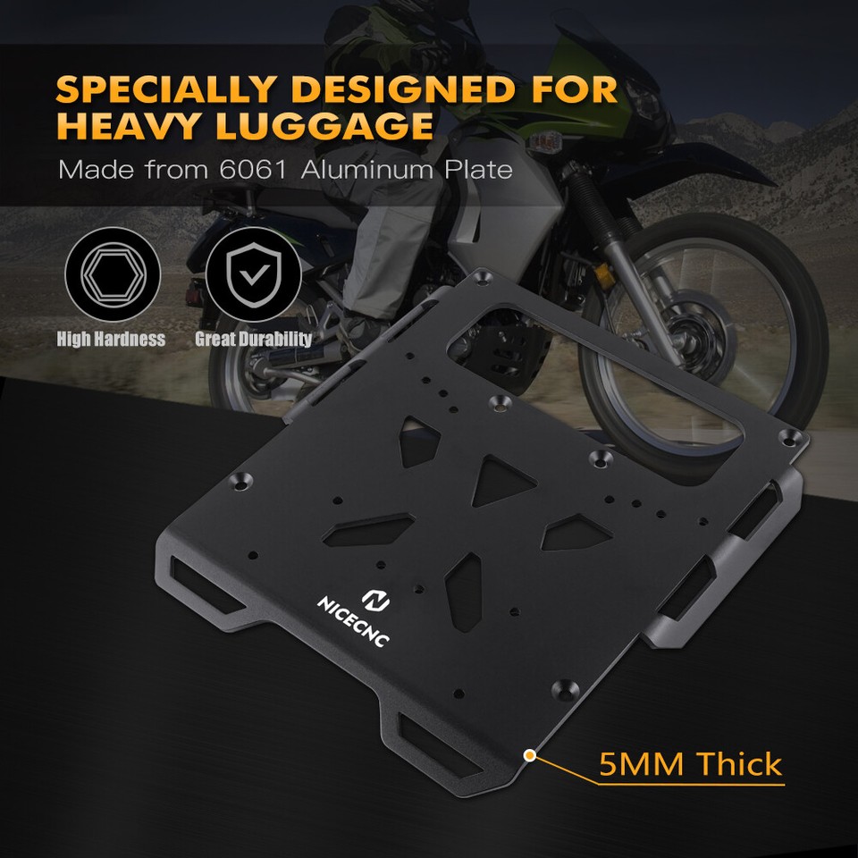 NICECNC Rear Luggage Rack Plate Pad Kit Aluminum For Kawasaki KLR 650 ...