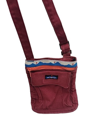 Kavu Keeper Burgundy Canvas Crossbody Shoulder Bag | eBay