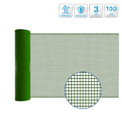 3ft Removable Fence Mesh Netting Fencing 100GSM with Ground Spike Green ...