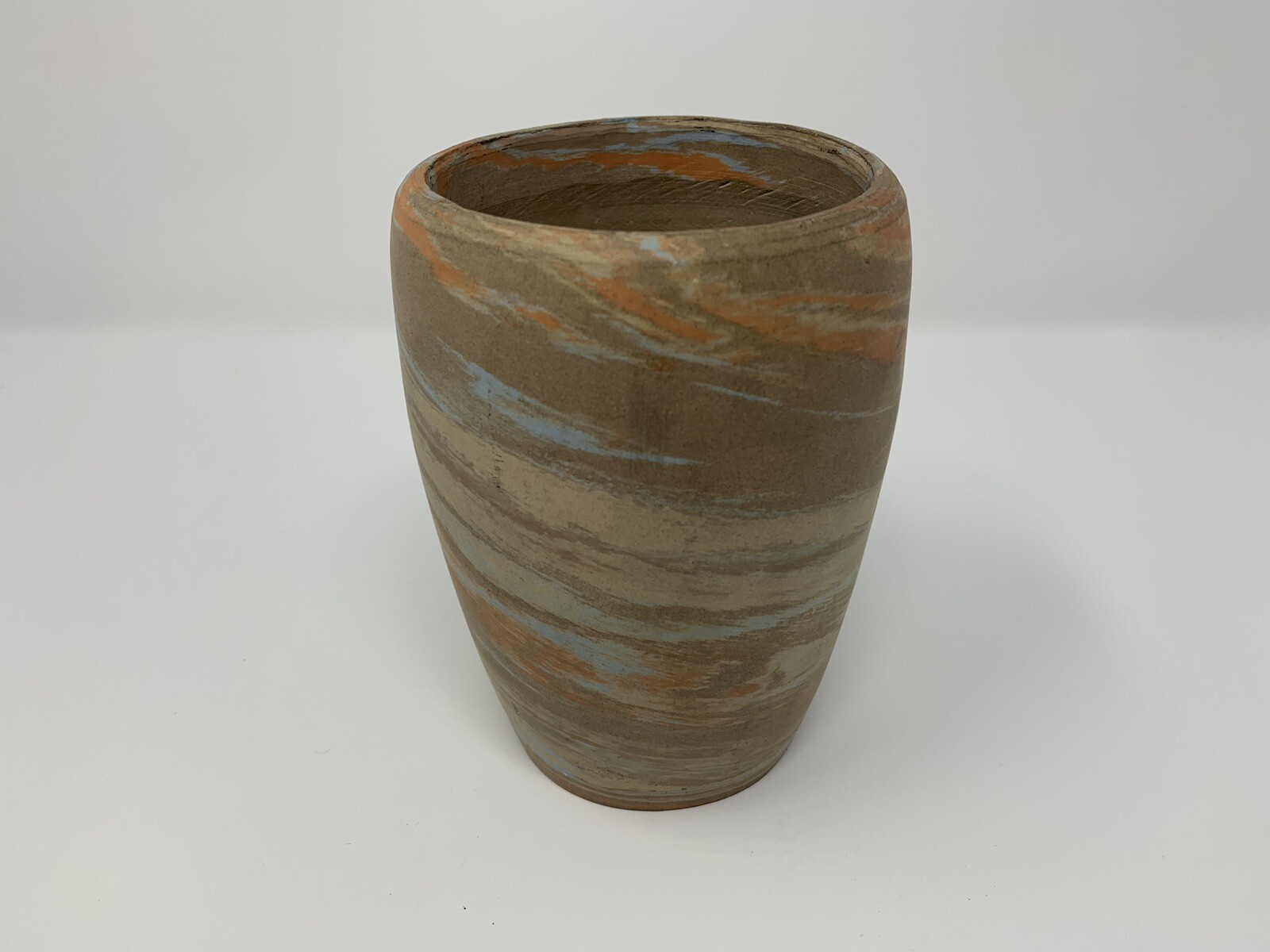Evans Desert Sands Pottery Vase in Brown,Blue,Tan & Orange Swirl Clay 5 ...