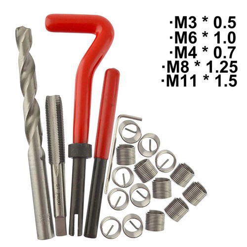 M3/M4/M6/M8/M11 Metric Helicoil Thread Repair Kit HSS Drill Insert Tap ...