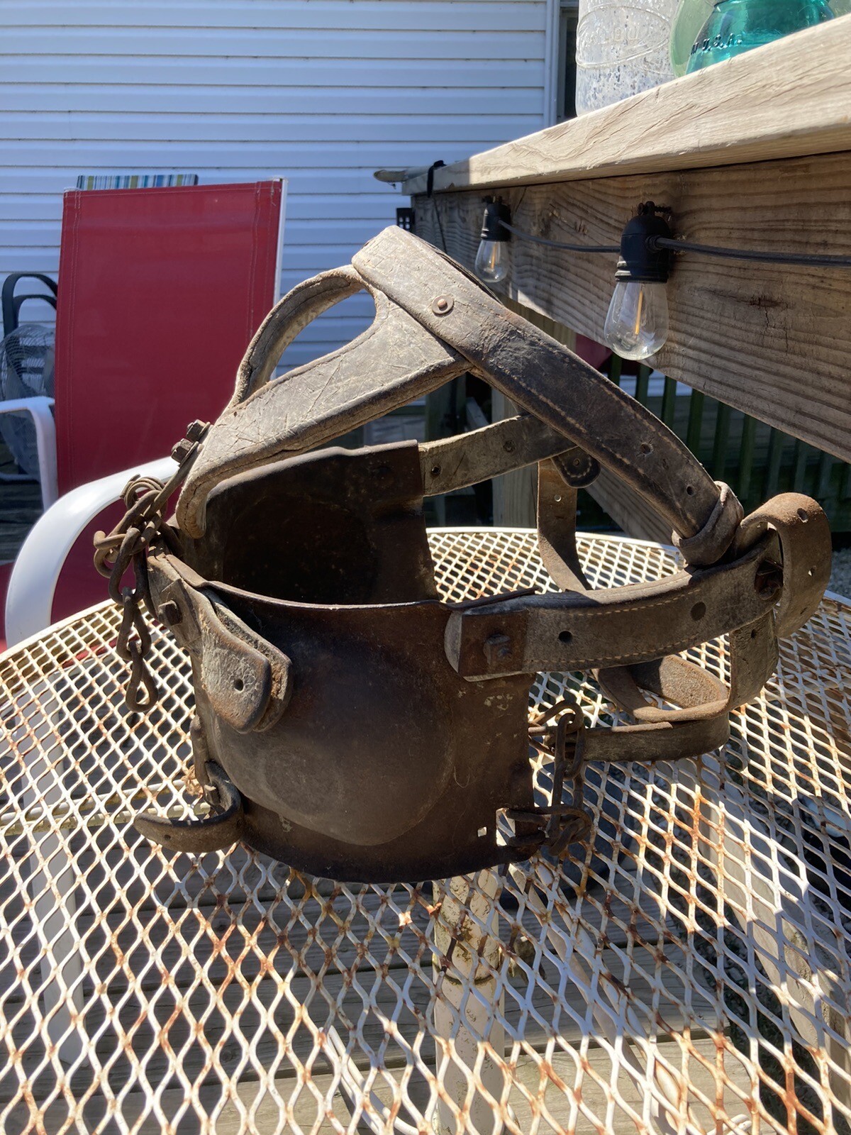 Vintage Bull Blinders Ox Blinders Western Rodeo Decor Metal & Leather ...