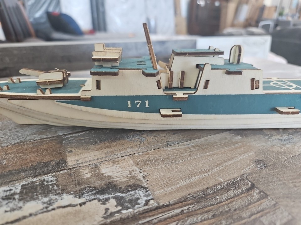 Hand Made Wood Wooden USS USA Navy Ship 171 Military Woodwork USA Made ...