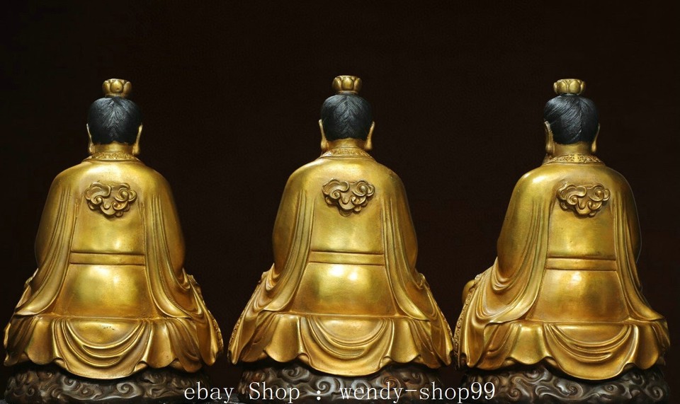 Old Dynasty Copper Gilt Taoist Seat priest lord Tai Shang Lao Jun God ...