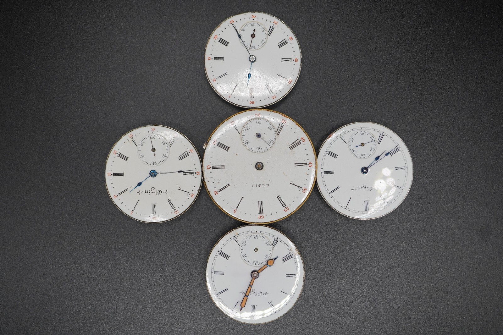 Lot of 5 Elgin Pocket Watch Movements NOT WORKING FOR PARTS A563 | eBay