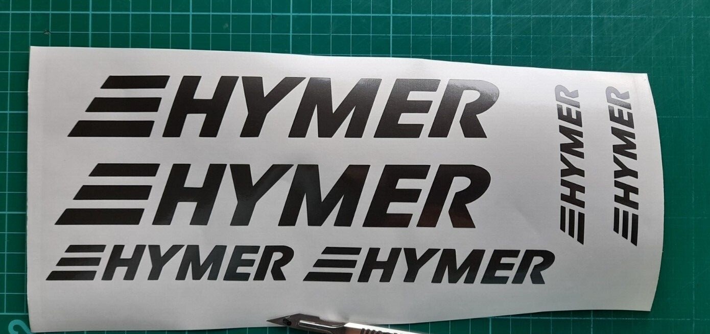 HYMER VINYL DECALS X 6. Choice of 19 Colours | eBay