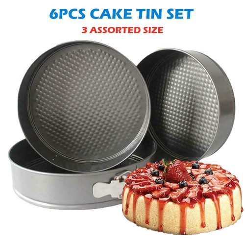 2 Sets Au Round Cake Tin Set Non Stick Spring Form Loose Base Pan ...