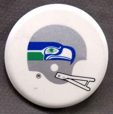 uncommon SEATTLE SEAHAWKS no lettering NFL Football 2.25" pinback ...