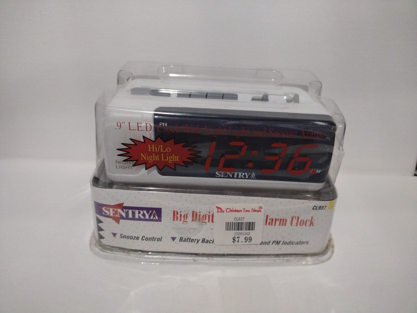 Vintage+1999+Sentry+CL937+LED+Clock+With+Light+White+Digital+TESTED for ...