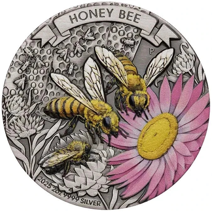 Australia 2025 $2 Honey Bee 2oz Silver Antiqued Coloured Coin | eBay ...