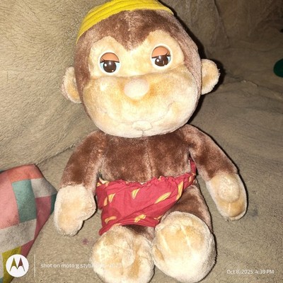 Hasbro Softies Googlies 10" Monkey Vintage 1986 Eyes Close Plush ...