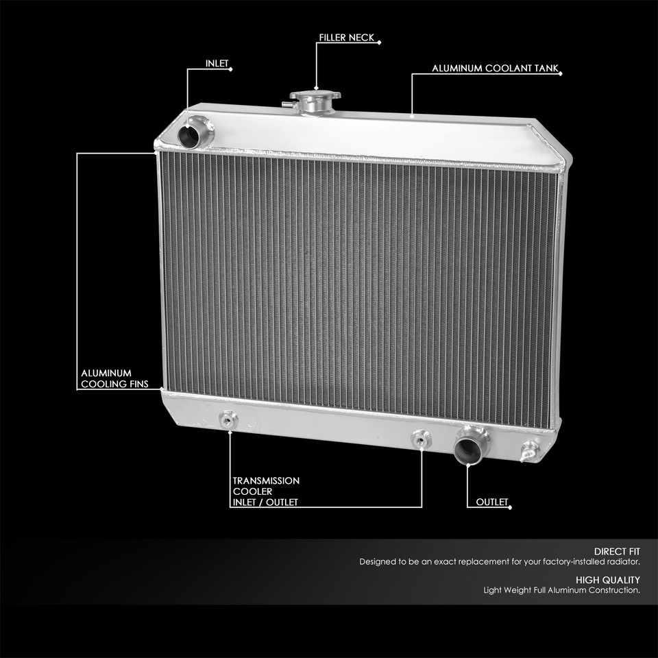 3-Row Full Aluminum Radiator Replacement for 65-67 Pontiac GTO/Tempest ...