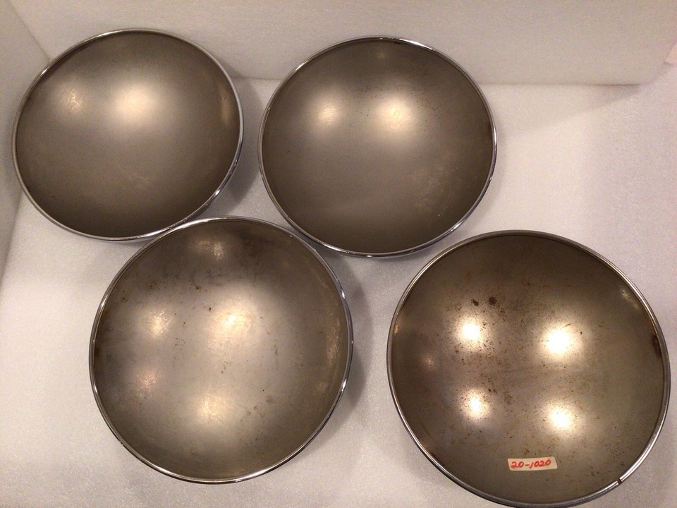 10 1/4" CHROME STEEL BABY MOON HUBCAPS SET OF 4,GREAT SHINE, NICE ITEM ...