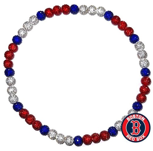 Boston Red Sox Rhinestone Rhinestone Crystal Disco Ball Bead Baseball ...