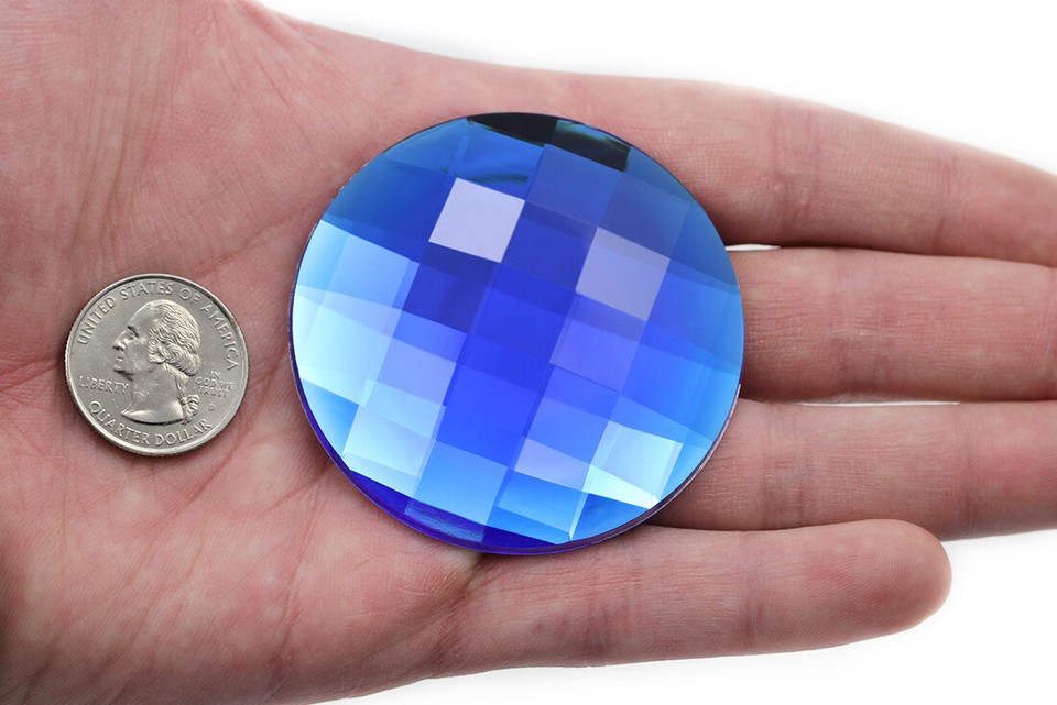 Giant Rhinestones 2-3/8" (60mm) Flat Back - 2 Pieces | eBay