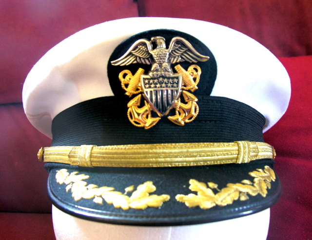 US NAVY COMMANDER CAPTAIN RANK WHITE HAT CAP AUTHENTIC NEW ALL SIZES ...