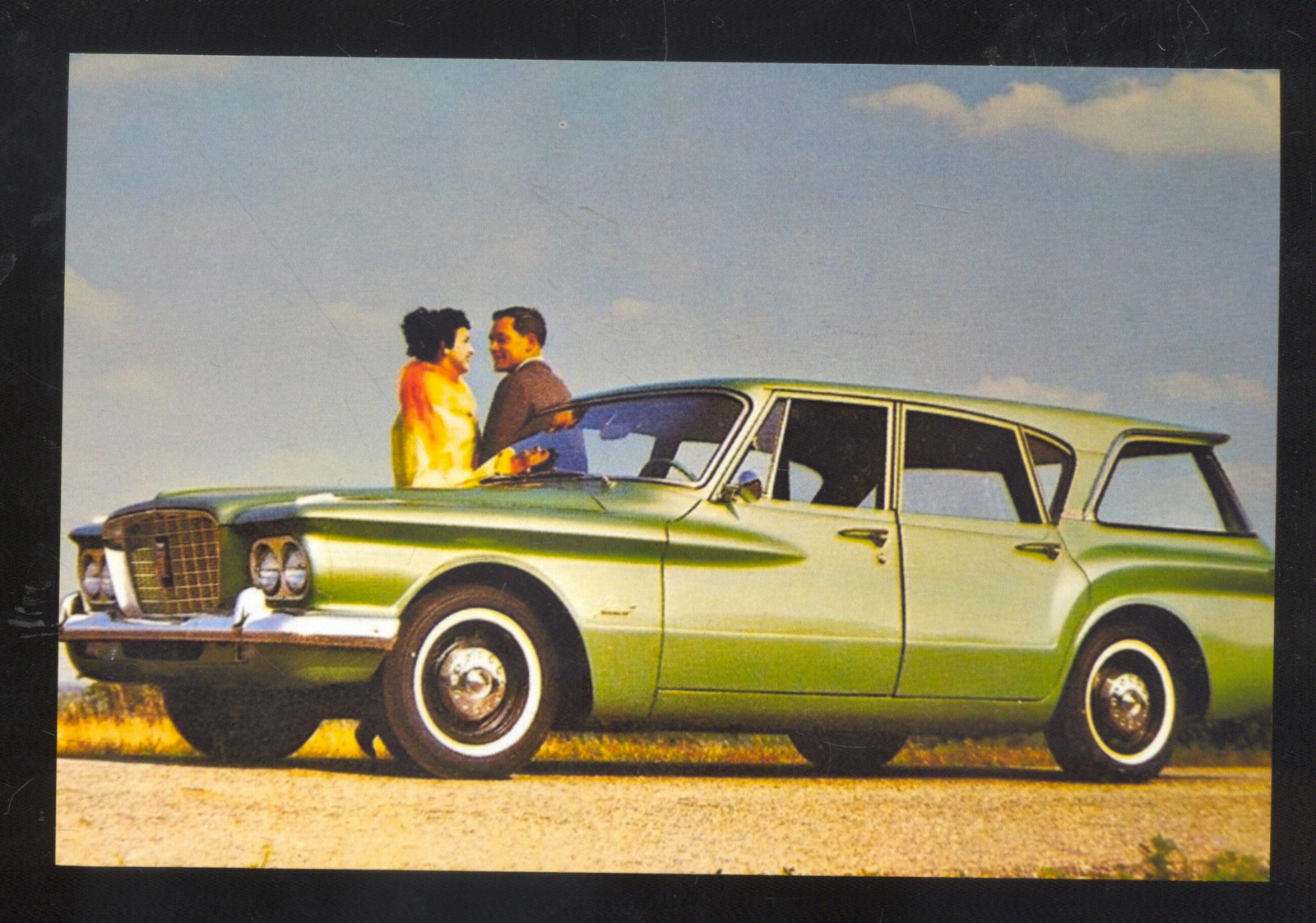 1961 PLYMOUTH VALIANT STATION WAGON CAR DEALER ADVERTISING POSTCARD COPY | eBay UK