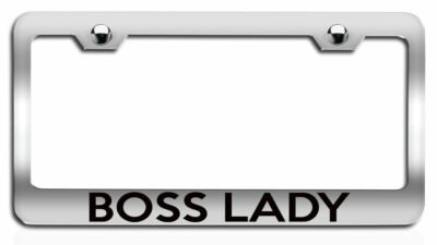 BOSS LADY Boss Steel License Plate Frame. CAN PERSONALIZE | eBay