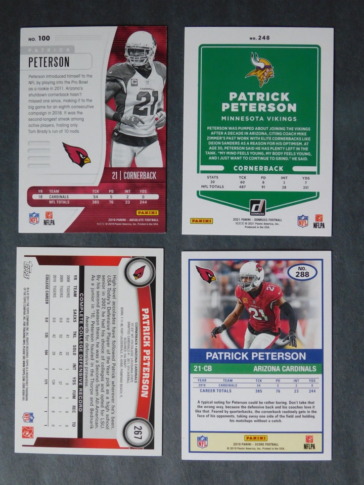 Patrick Peterson 4 Card Lot W/ROOKIE!!!!! | eBay