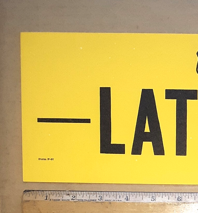 Original Old Forest Service Fire Camp "LATRINE" sign (vintage 1960's ...