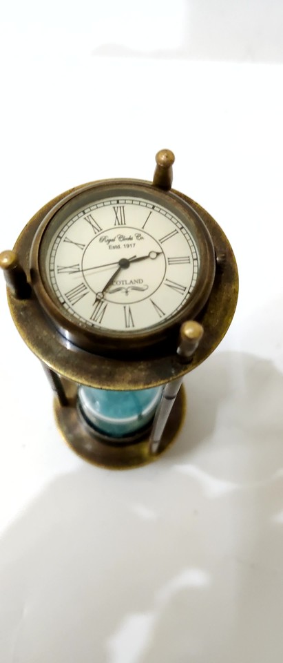Sand Timer Hourglass Brass Nautical Maritime Hour Glass Vintage Sand ...