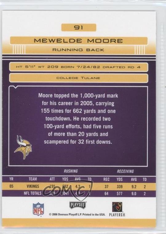 2006 Playoff Absolute Memorabilia Spectrum Red Mewelde Moore #91 | eBay