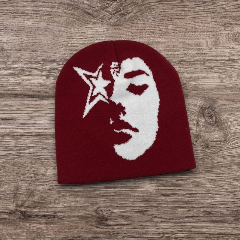 Opium ALT Knit Beanie Punk Face Star Aesthetic Hat one size | eBay UK