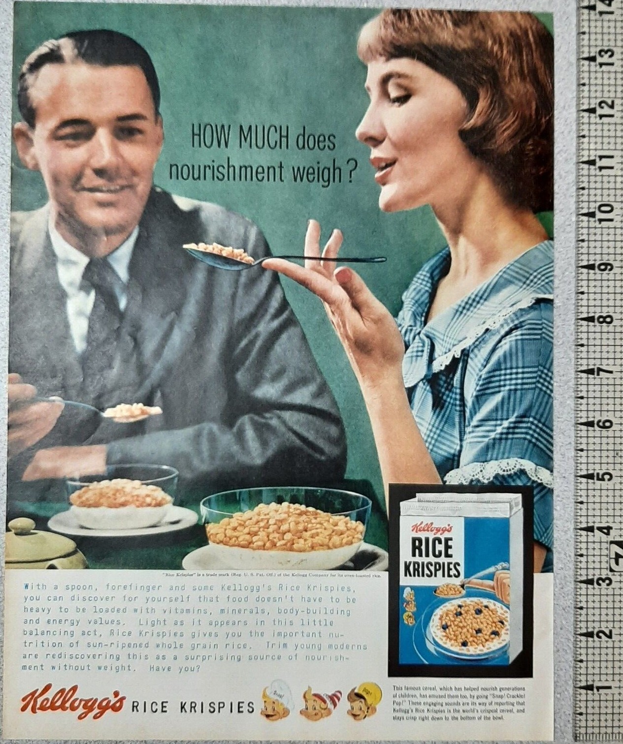 1956 Rice Krispies Vintage Print Ad Kellogg Cereal Breakfast Snap ...