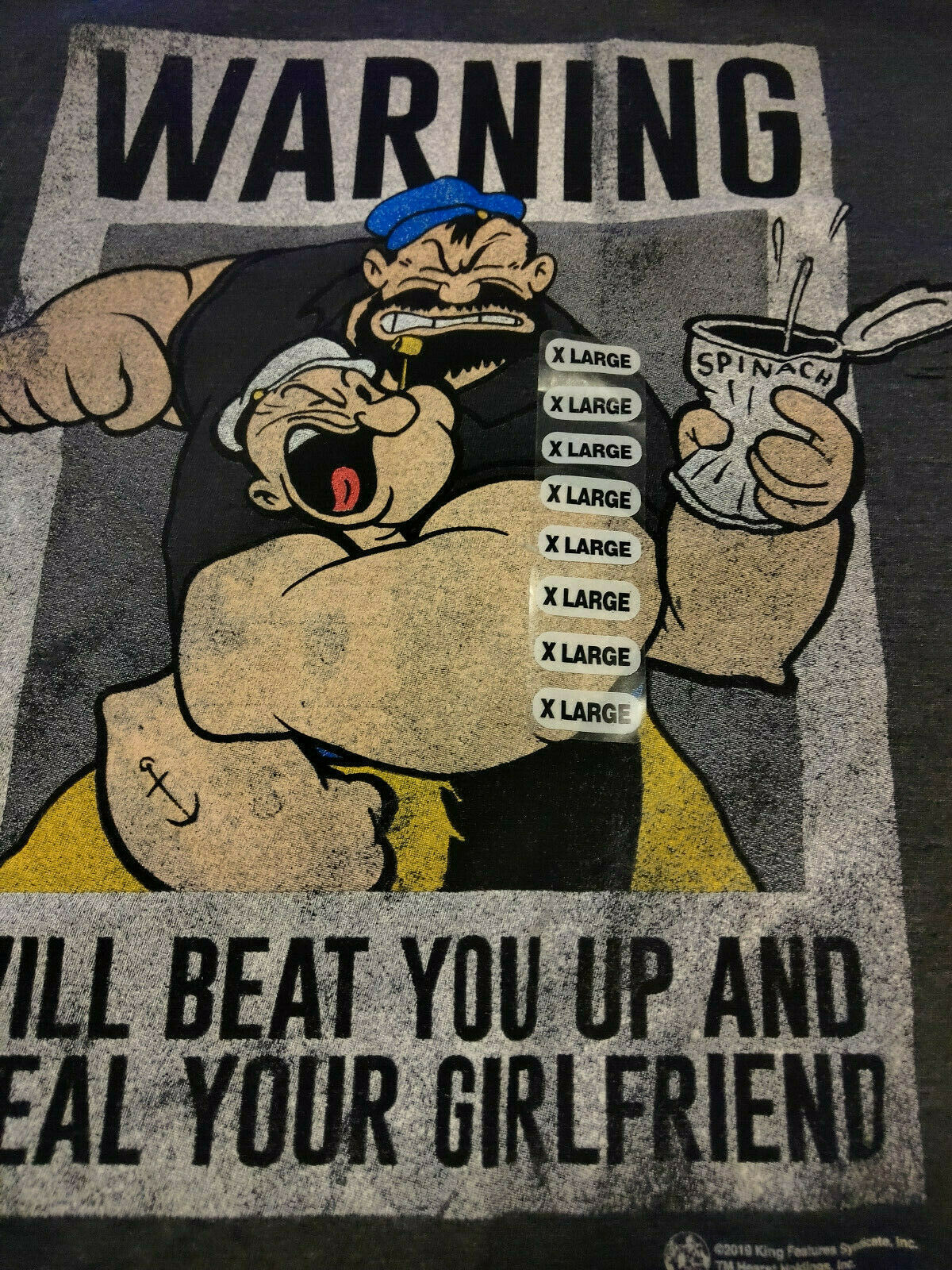 WARNING - WILL BEAT YOU UP AND STEAL YOUR GF * MENS ADULT T-SHIRT ...