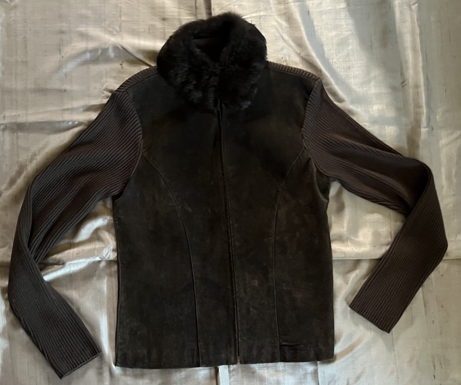 Escapade Suede Full Zip Jacket Sweater Detachable Fur… - Gem