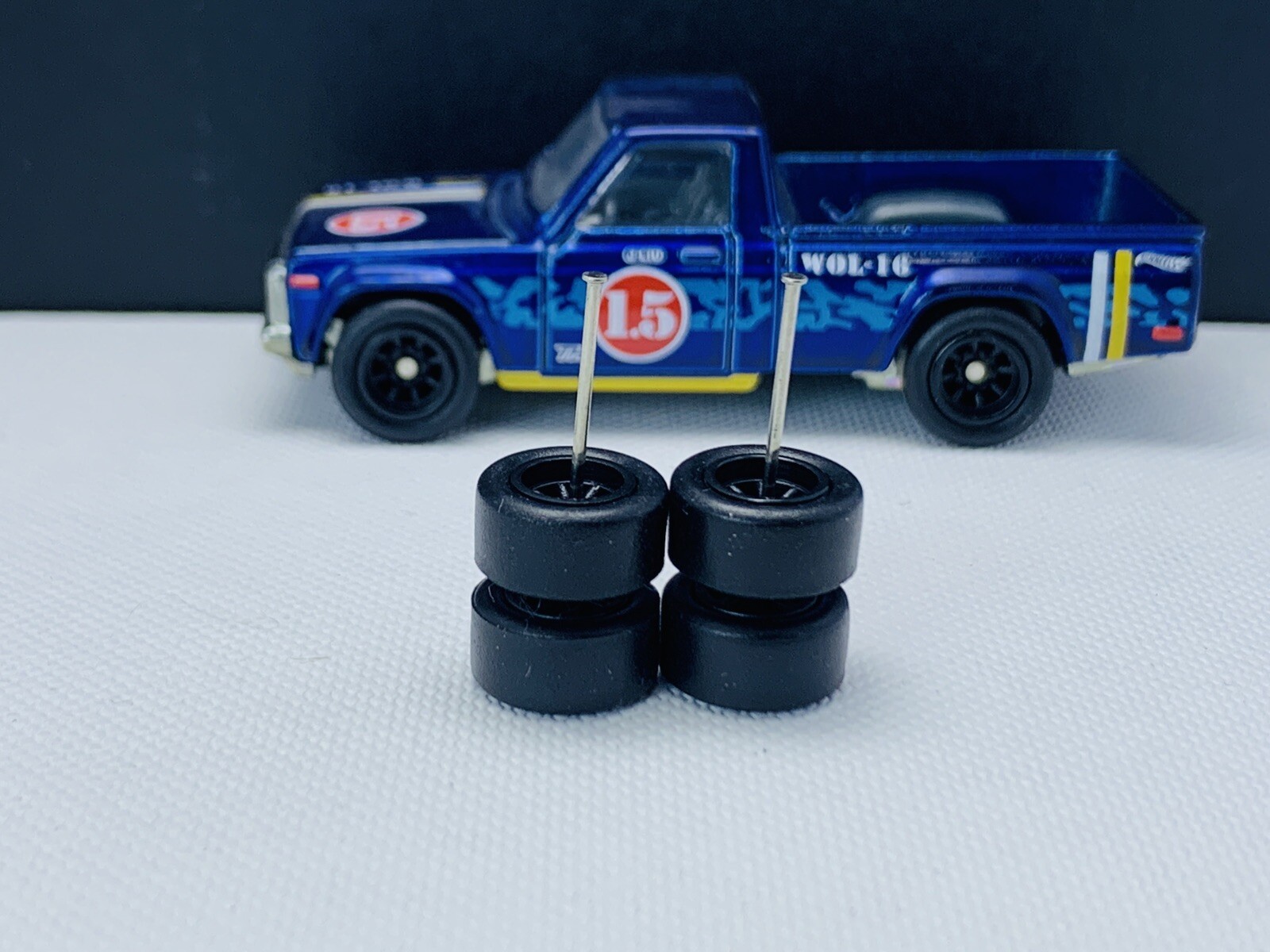R066 Hot Wheels 1/64 Real riders Set Watanabe Black 10mm,Long Axle ...