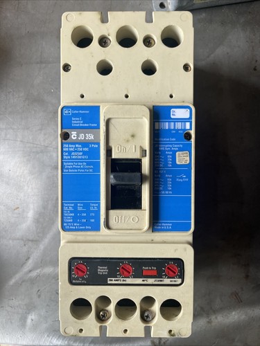 Cutler-Hammer JD3250F 600 VAC 250 A 3-Pole Circuit Breaker JT3150T ...