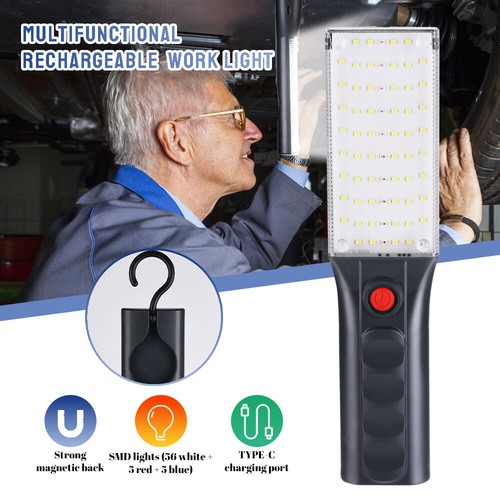Rechargeable LED Magnetic Work Light Car Garage Inspection Flashlight ...
